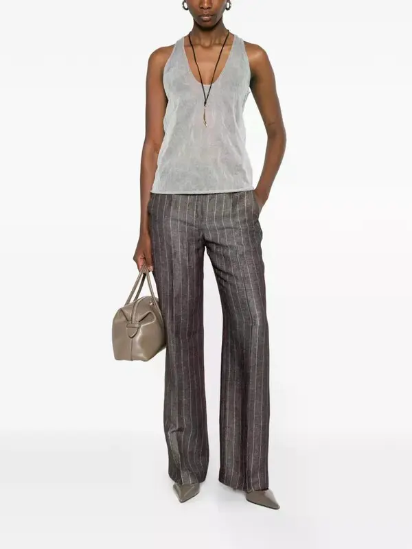 VIA MASINI 80 Striped Trousers - Blue
