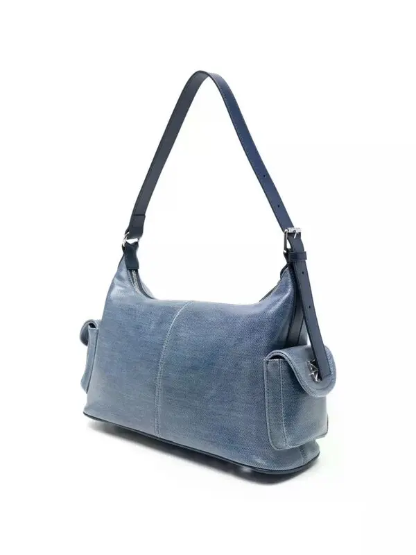 Off-White Shoulder Bag With Flap Pockets - Blue