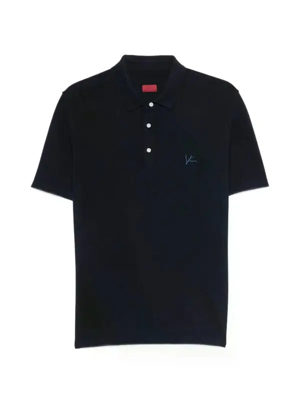 Isaia Logo-detail Polo Shirt - Blue
