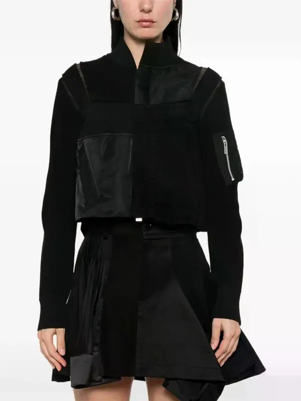 Sacai Paneled Zip Jacket - Black