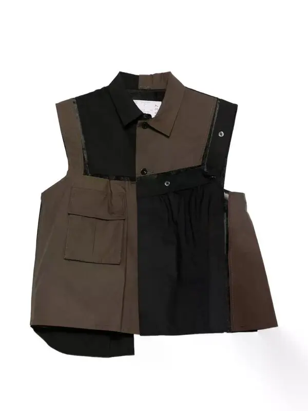 Sacai Sleeveless Pocket Shirt - Green