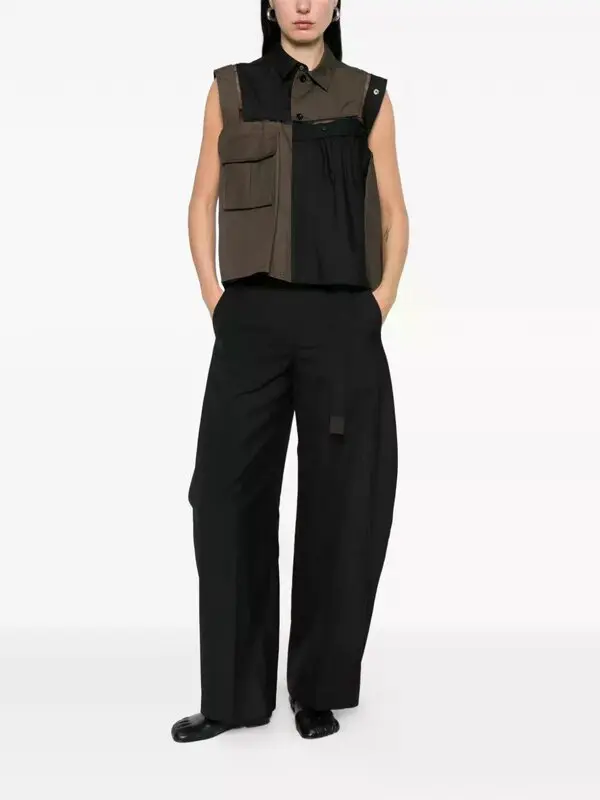 Sacai Sleeveless Pocket Shirt - Green