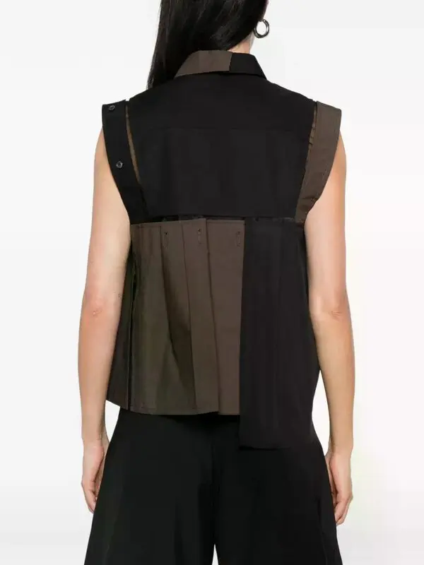 Sacai Sleeveless Pocket Shirt - Green
