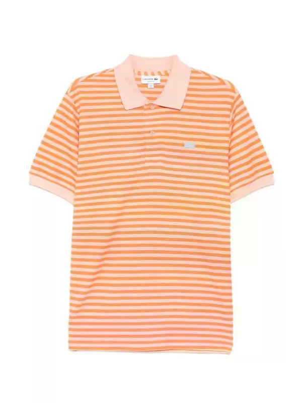 Lacoste Striped Polo Shirt - Orange