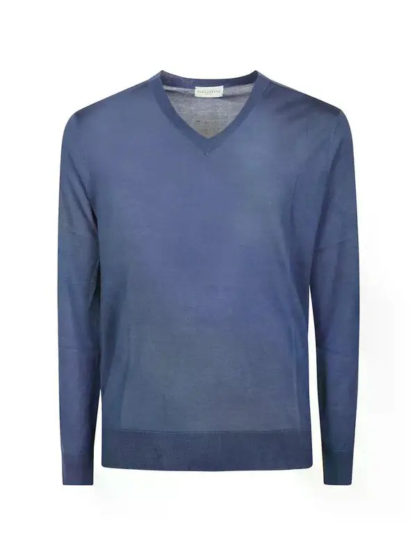 BALLANTYNE Long-sleeve V-neck Sweater - Blue