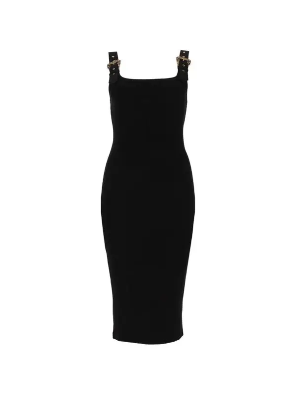 Versace Buckle Strap Dress - Black