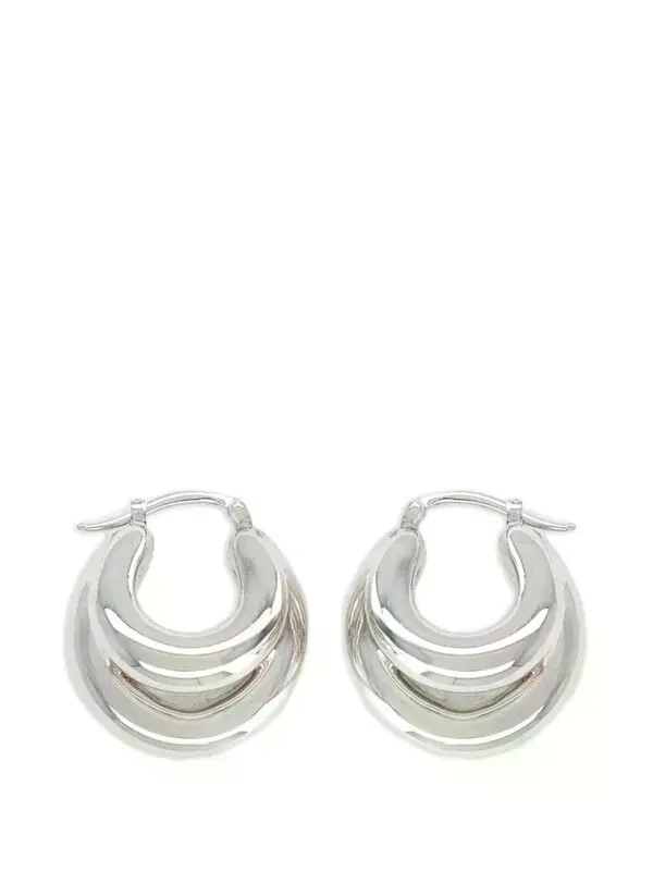 PANCONESI Blow Up Layered Hoop Earrings - Silver