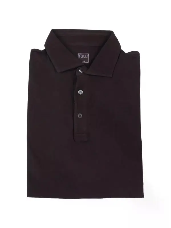 Fedeli Cotton Polo Shirt - Brown