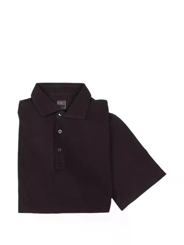 Fedeli Cotton Polo Shirt - Brown