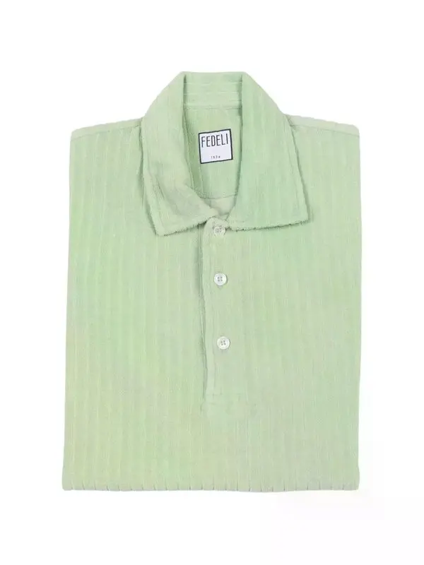 Fedeli Ribbed-knit Polo Shirt
