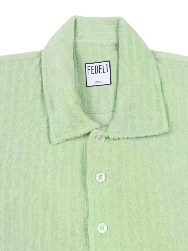Fedeli Ribbed-knit Polo Shirt