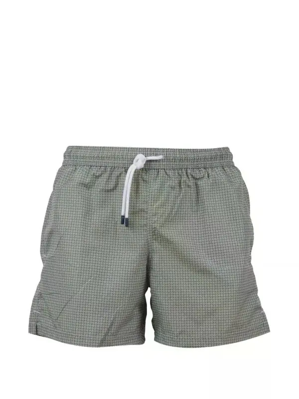Fedeli Logo-patch Swim Shorts - Green