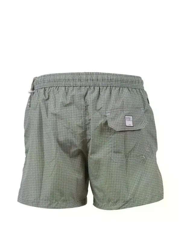 Fedeli Logo-patch Swim Shorts - Green