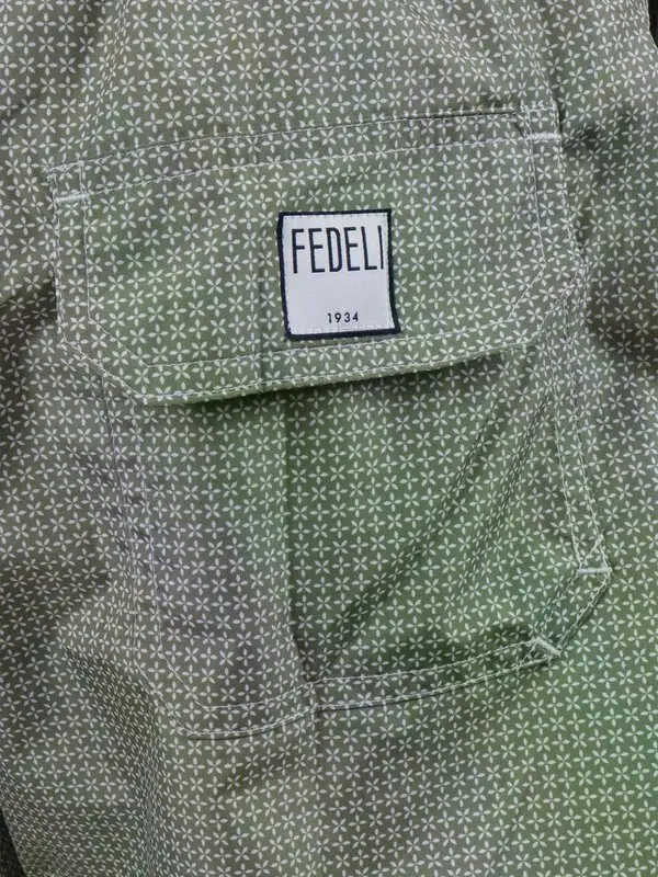 Fedeli Logo-patch Swim Shorts - Green