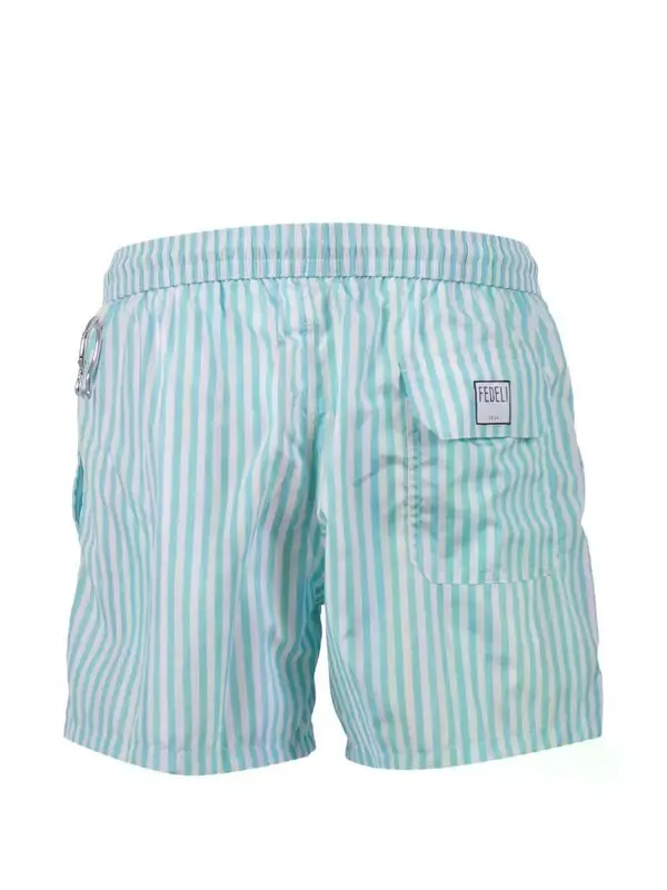 Fedeli Striped Swim Trousers - Blue
