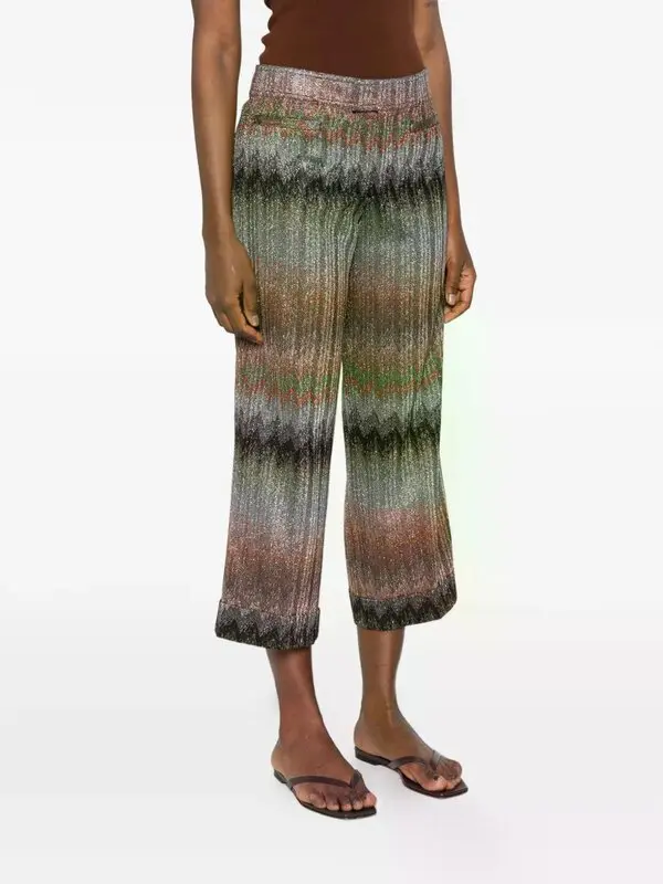 Missoni Zig-zag Cropped Trousers - Silver