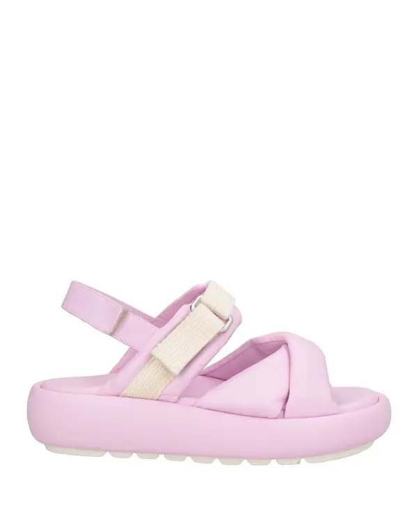 Peserico Leather Slingback Flatform Sandals - Pink