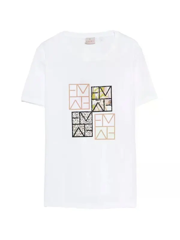 Marella Geometric Print T-shirt - White