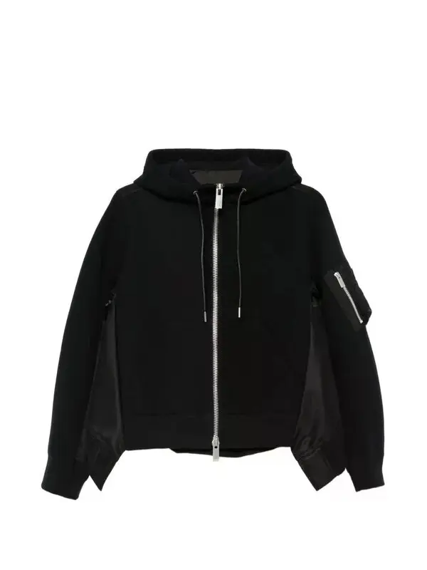 Sacai Hooded Zip-up Jacket - Black