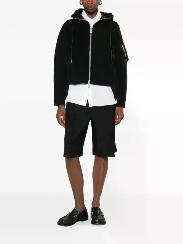 Sacai Hooded Zip-up Jacket - Black