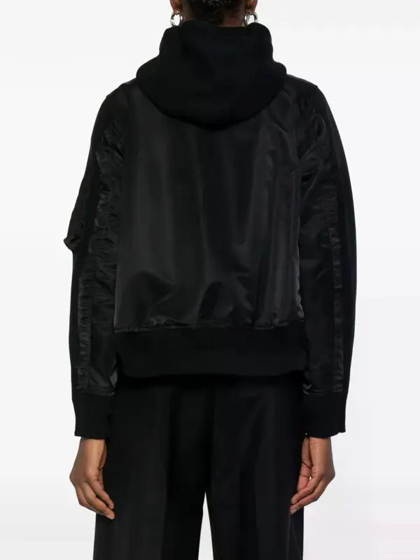 Sacai Hooded Zip-up Jacket - Black