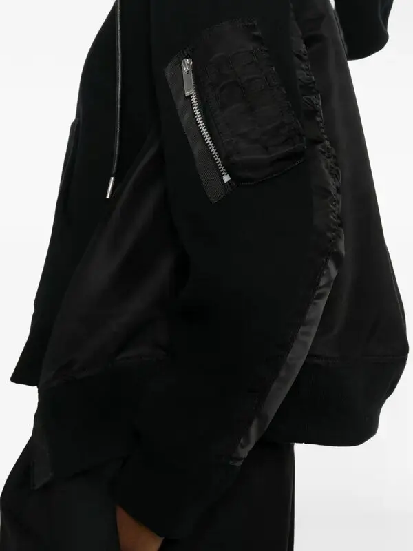 Sacai Hooded Zip-up Jacket - Black