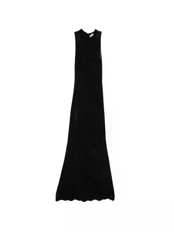 TWINSET Round-neck Maxi Dress - Black