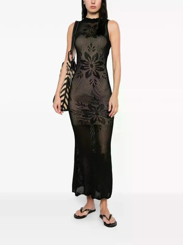 TWINSET Round-neck Maxi Dress - Black