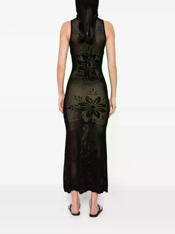 TWINSET Round-neck Maxi Dress - Black