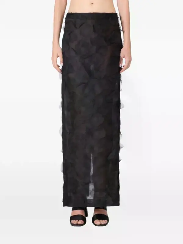 Max Mara Adepto Ruffled Maxi Skirt - Black