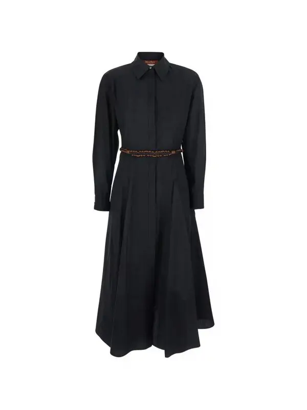 Max Mara Belted Midi Shirt Dress - Black