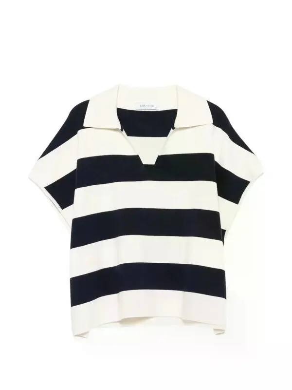 PHILO-SOFIE Striped Collared Top - Blue
