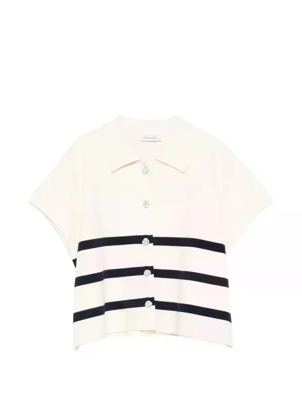 PHILO-SOFIE Striped Button Cardigan - Neutrals