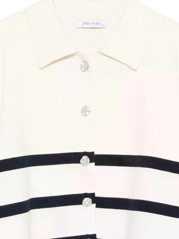PHILO-SOFIE Striped Button Cardigan