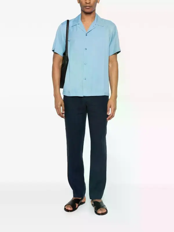Sandro Loose-fit Shark Collar Shirt - Blue