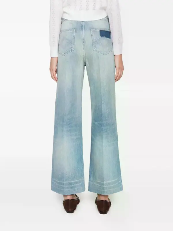 Sandro Faded Straight Zipped Cotton Jeans
