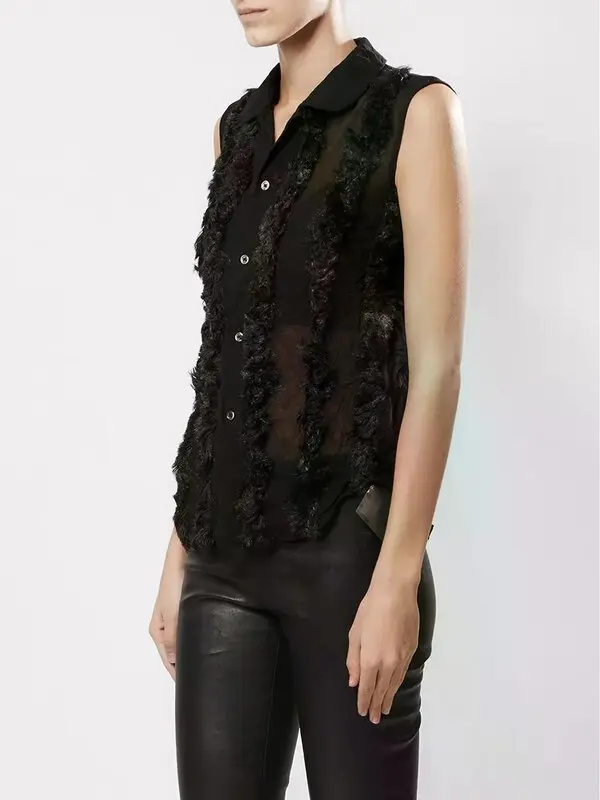 Comme Des Garçons Textured See-through Top