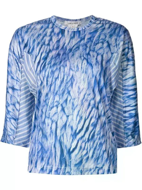Comme Des Garçons Abstract Print Blouse - Blue