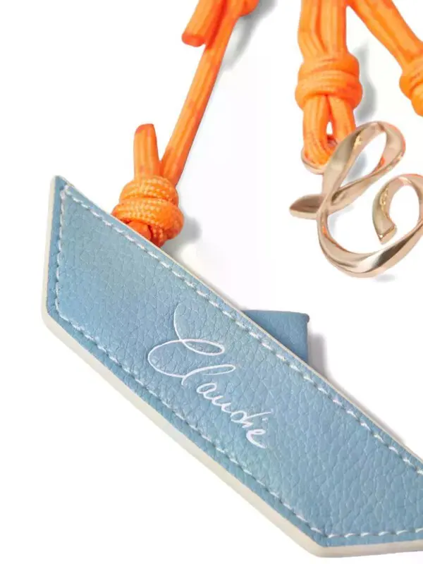 Claudie Pierlot Letters-charm Leather Keyring - Blue