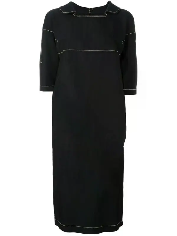 Comme Des Garçons Relaxed Boxy Collar Dress - Black