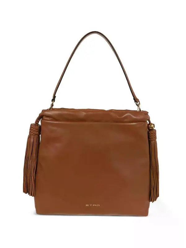 Etro Kalispera Leather Shoulder Bag With Tassel Detail - Brown