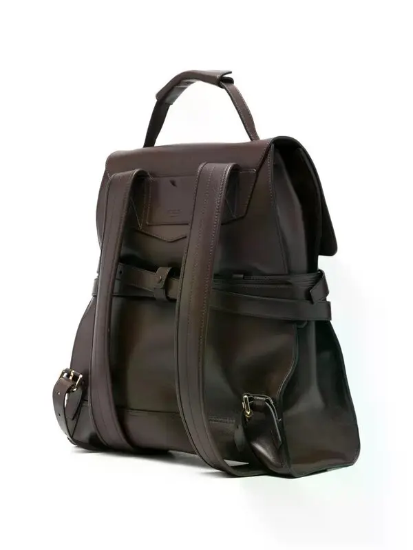 Moschino Buckle Belt Backpack - Brown