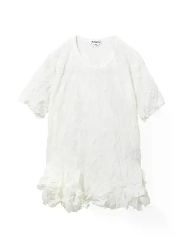 Comme Des Garçons Floral Appliqué Mesh T-shirt - White