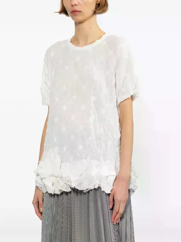Comme Des Garçons Floral Appliqué Mesh T-shirt