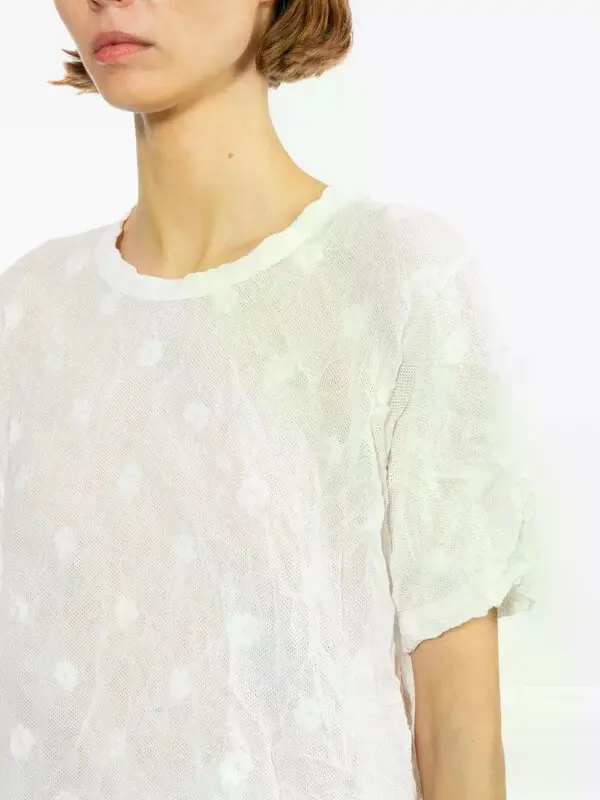 Comme Des Garçons Floral Appliqué Mesh T-shirt
