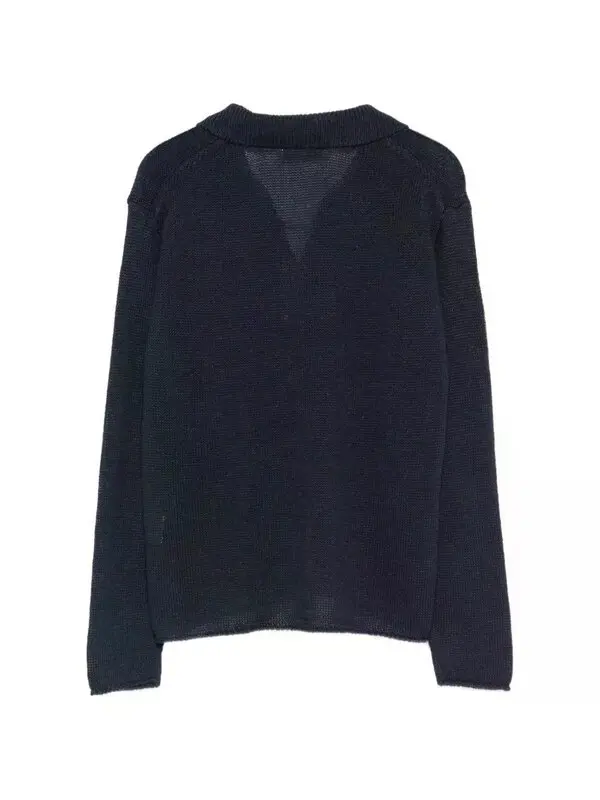 Bruno Manetti V-neck Knitted Sweater - Blue