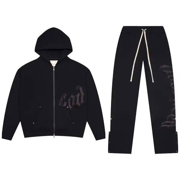 GODSPEED Og Logo Satin Sweatsuit V2 - Black