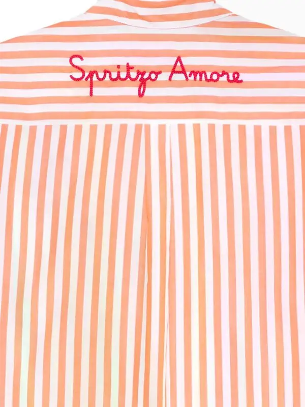 MC2 SAINT BARTH Brigitte Striped Shirt - Orange