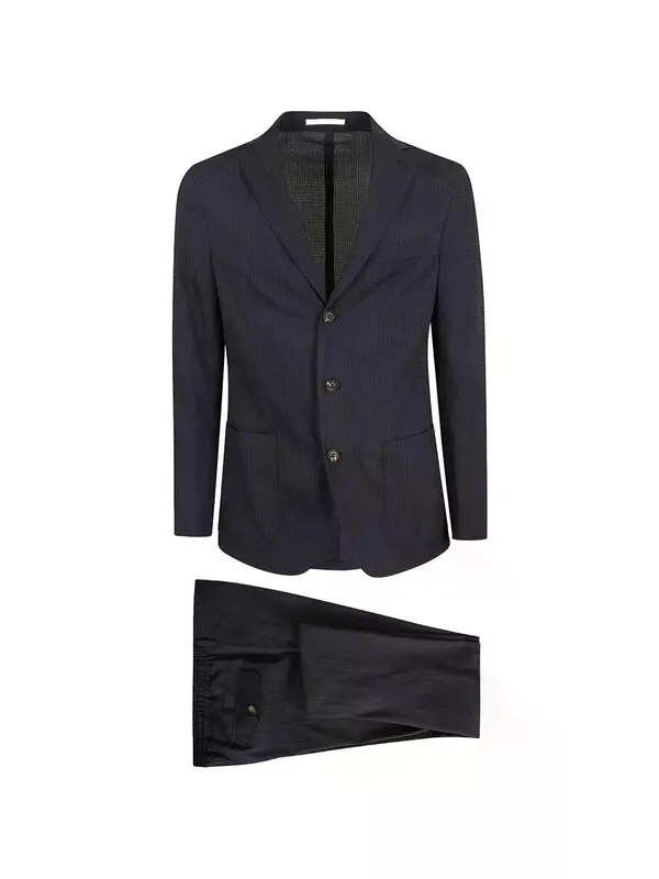 Eleventy Buttoned Suit - Blue