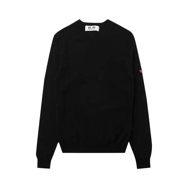 Play Comme Des Garcon Small Heart Sweater - Black